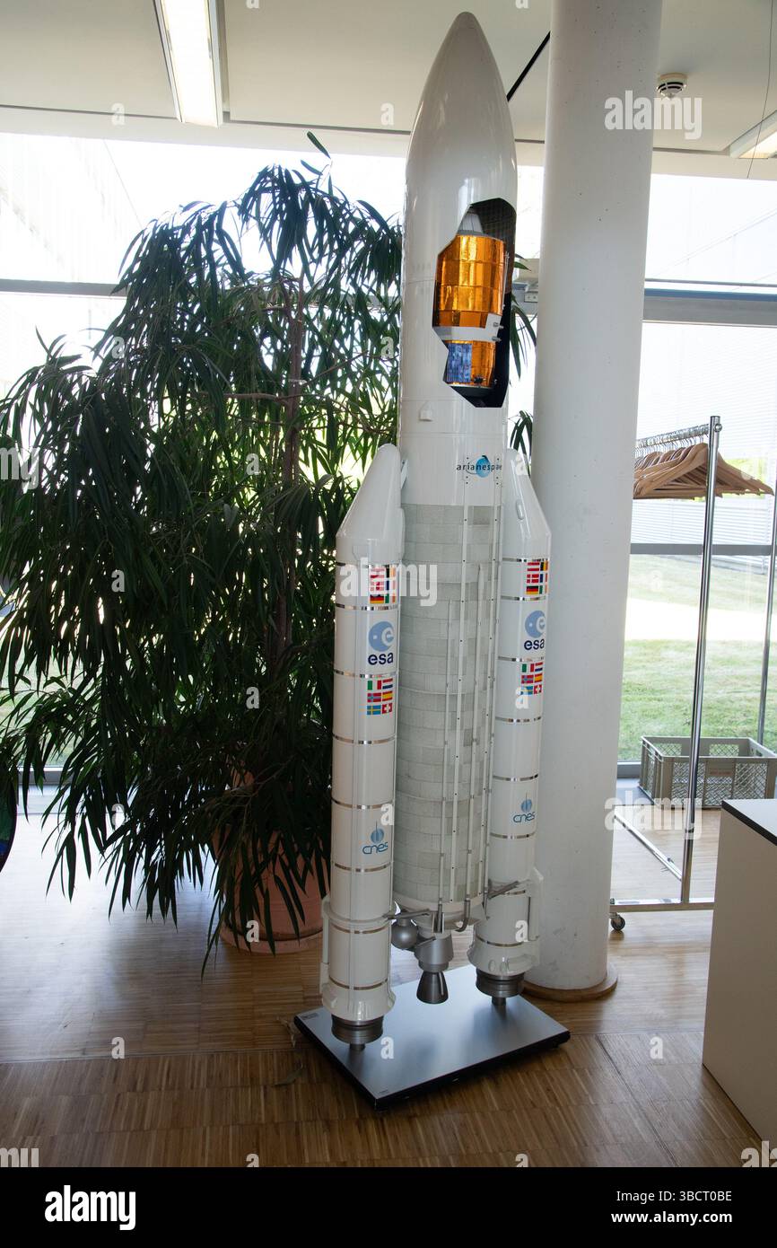 Model of an Ariane rocket, feature, symbolic photo, marginal motif, SpaceTech.NRW space ...