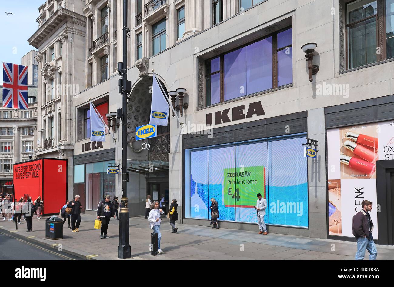 Entrance to the new IKEA store on Oxford Street, London. The first city ...