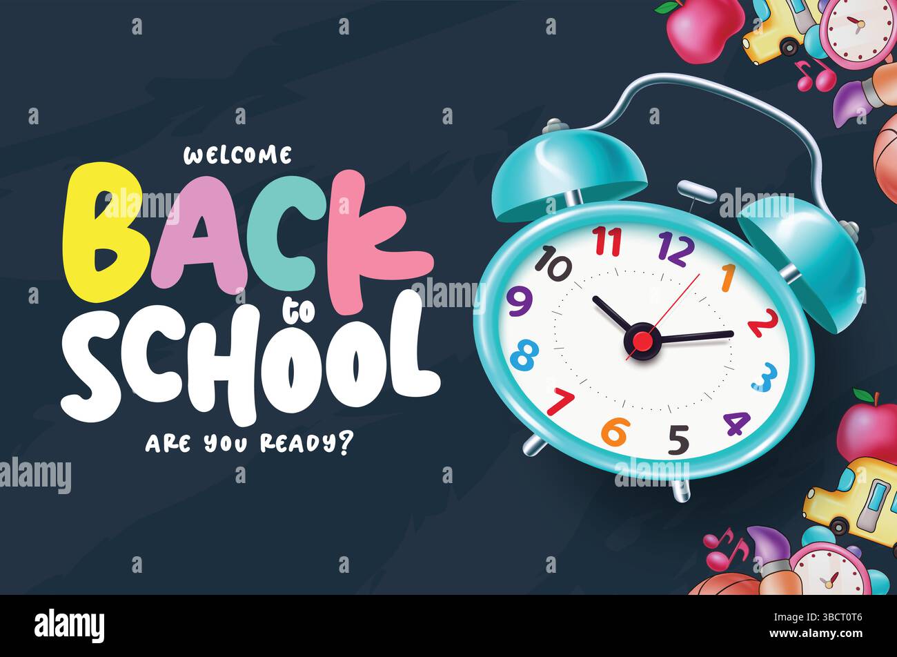 Back to school text vector banner. Welcome back to school text with ...
