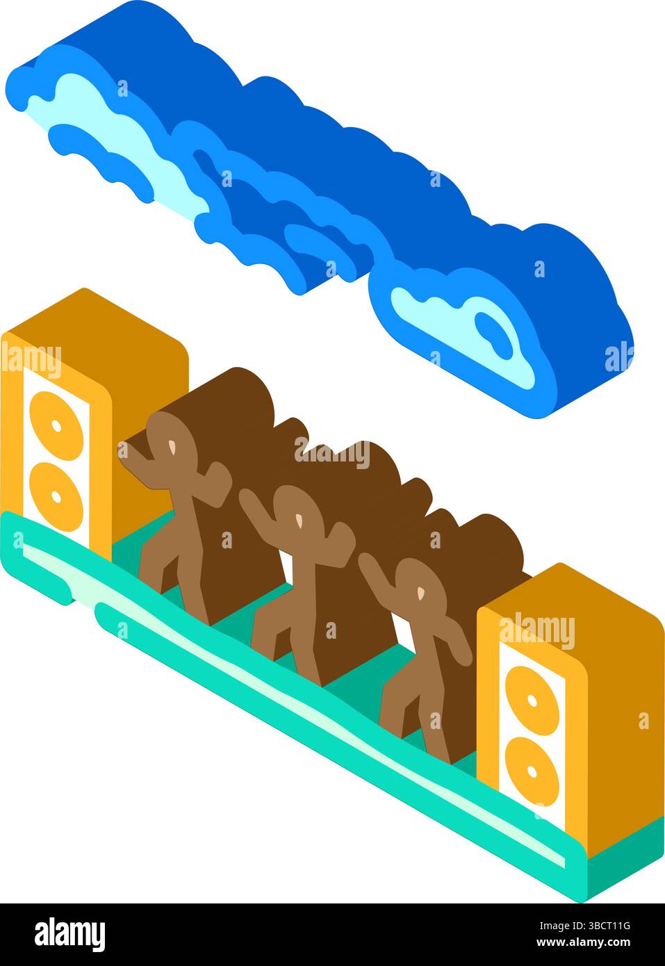 outdoor dance summer spend time isometric icon vector illustration ...