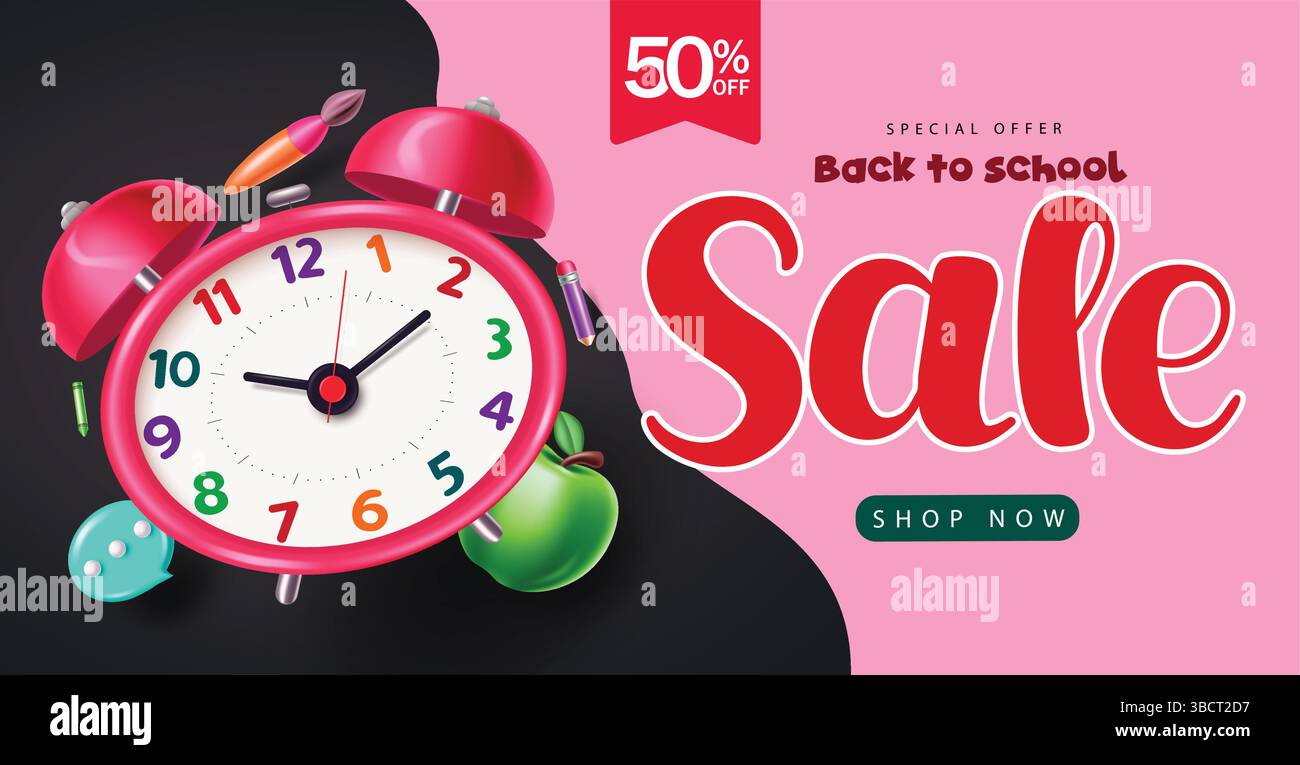 Back to school sale clipart paper cut banner. School promotion clip art ...