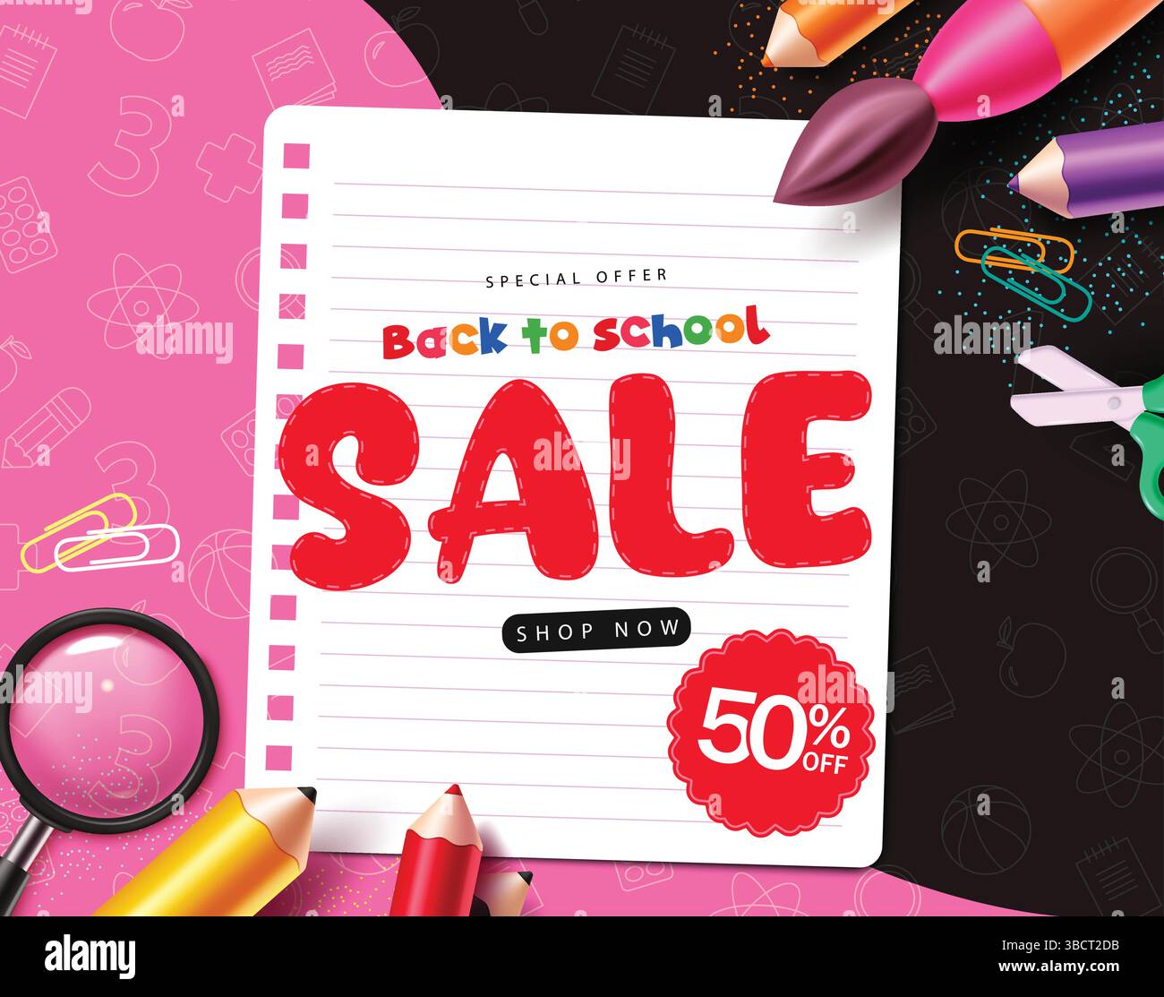 Back to school sale clipart paper cut design. School promotion clip art ...