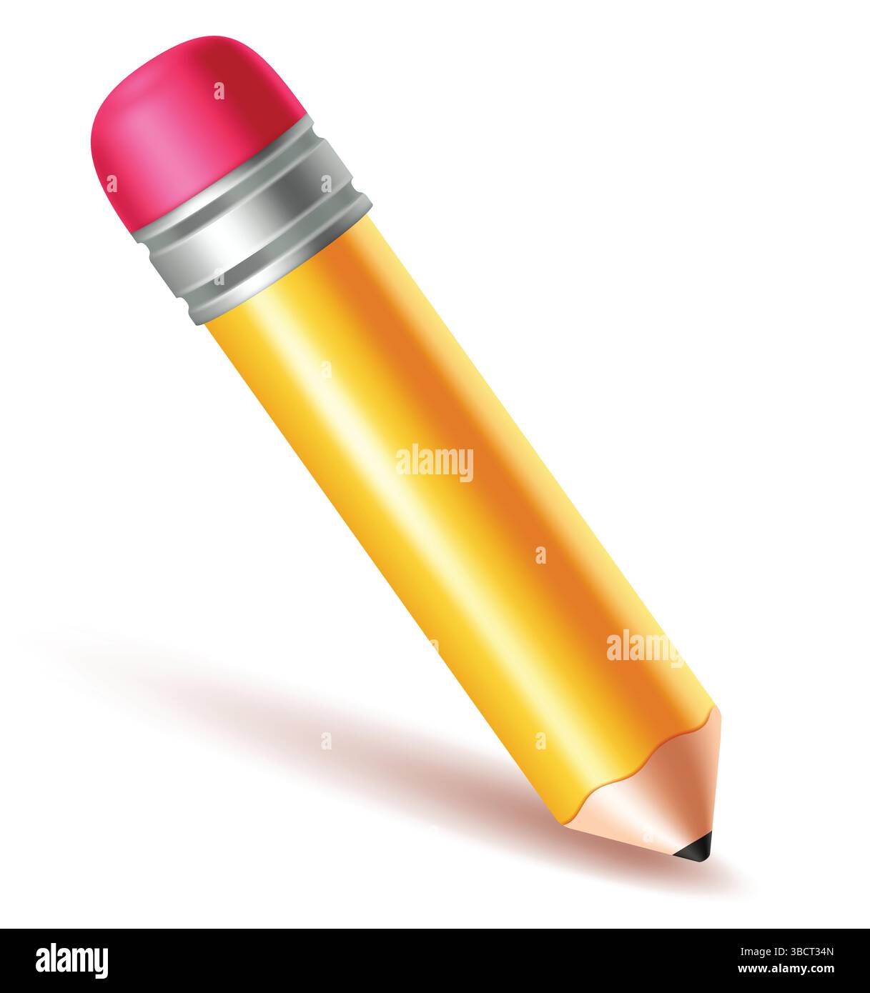 Realistic cute yellow pencil ,Yellow pencil sharpened .Realistic pencil ...