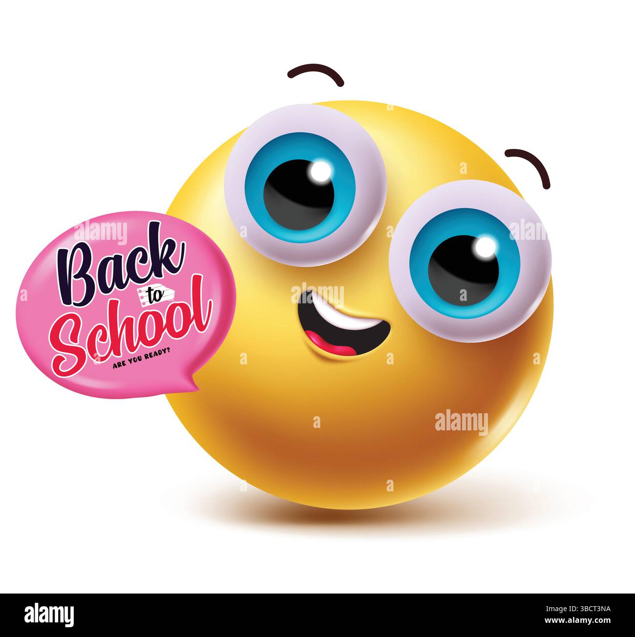 Back to school emoji clipart character with speech bubble isolated in ...