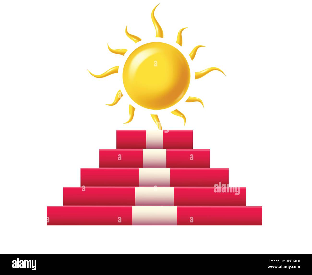 Sun burst 3d icon Inti Raymi 3d icon collection vector illustration ...