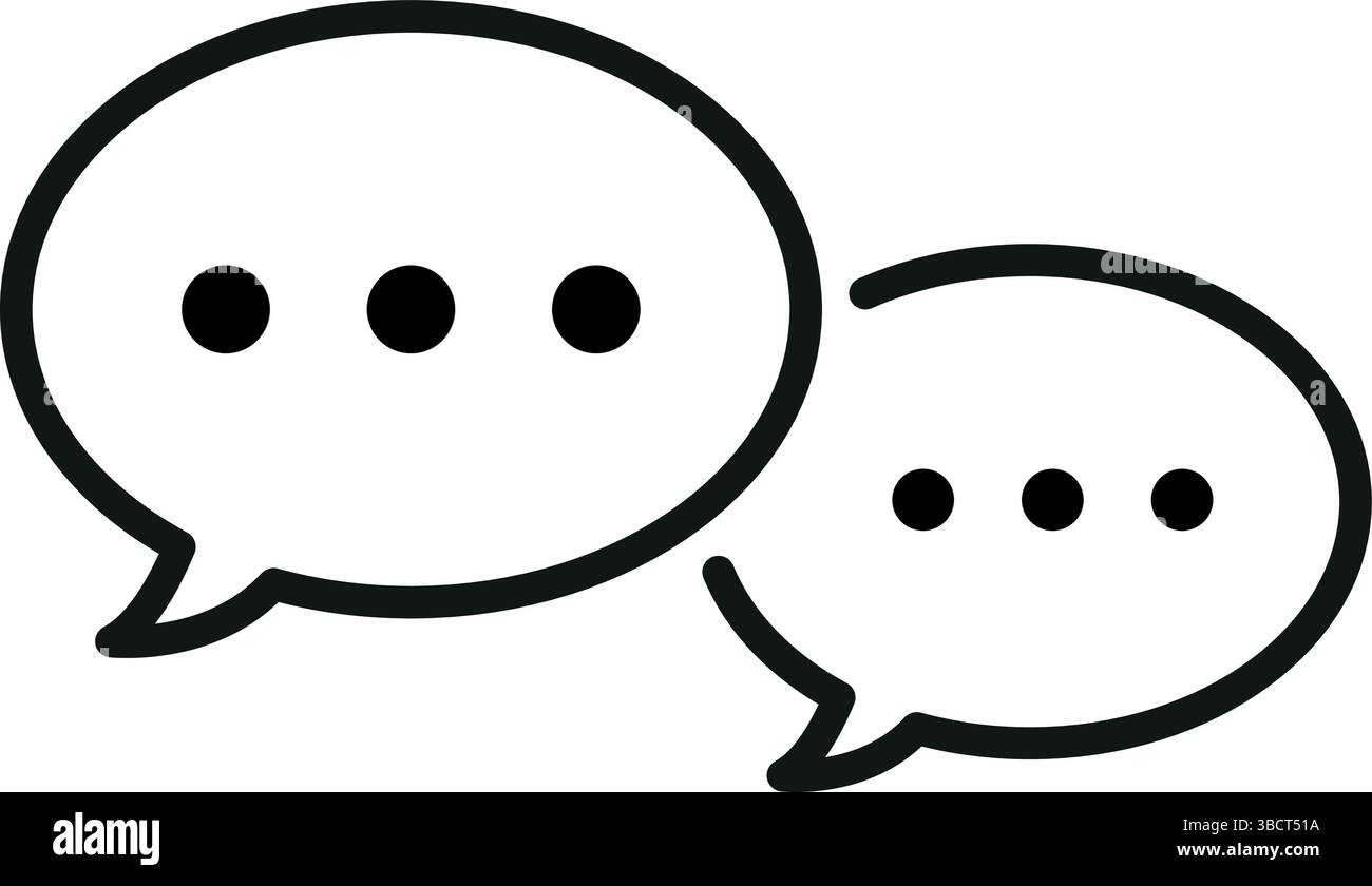 Black outline chat bubble icon with ellipsis, representing messaging ...