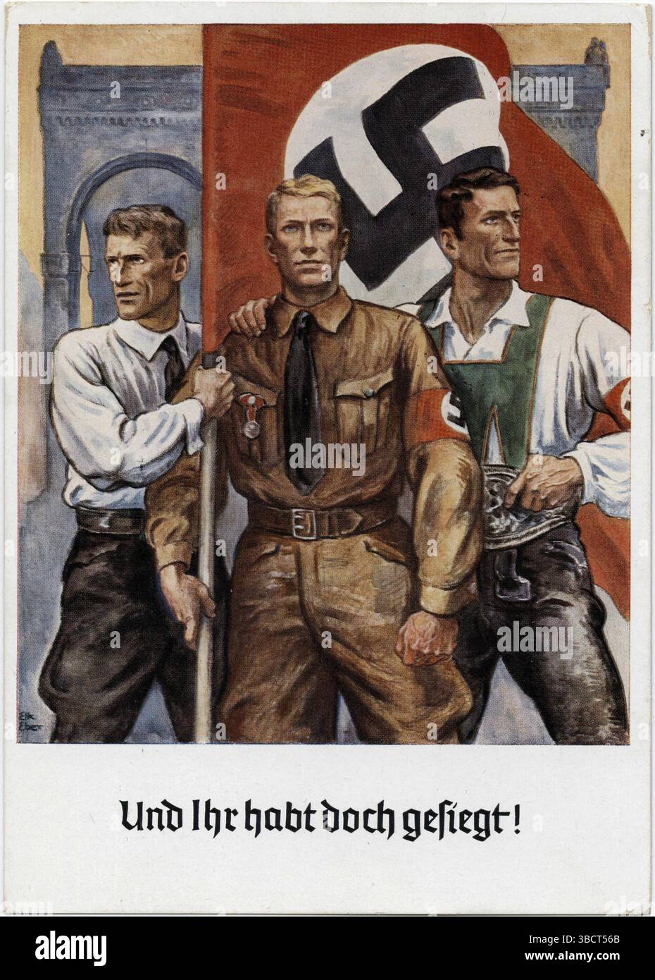 A 1938 postcard commemorating the "Nazi martyrs" of the Hitler Putsch ...