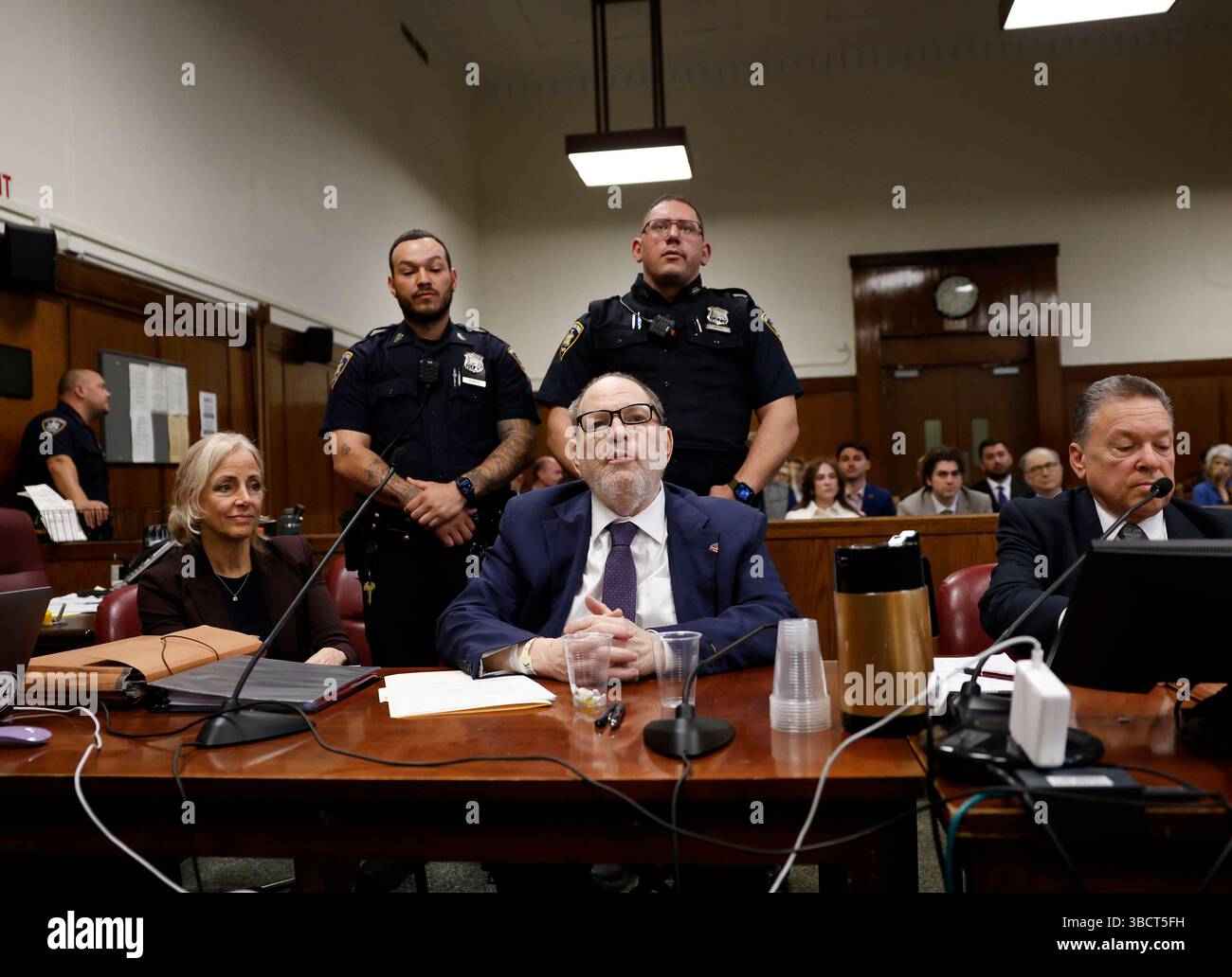 Harvey Weinstein attends his retrial in a Manhattan court, Wednesday ...