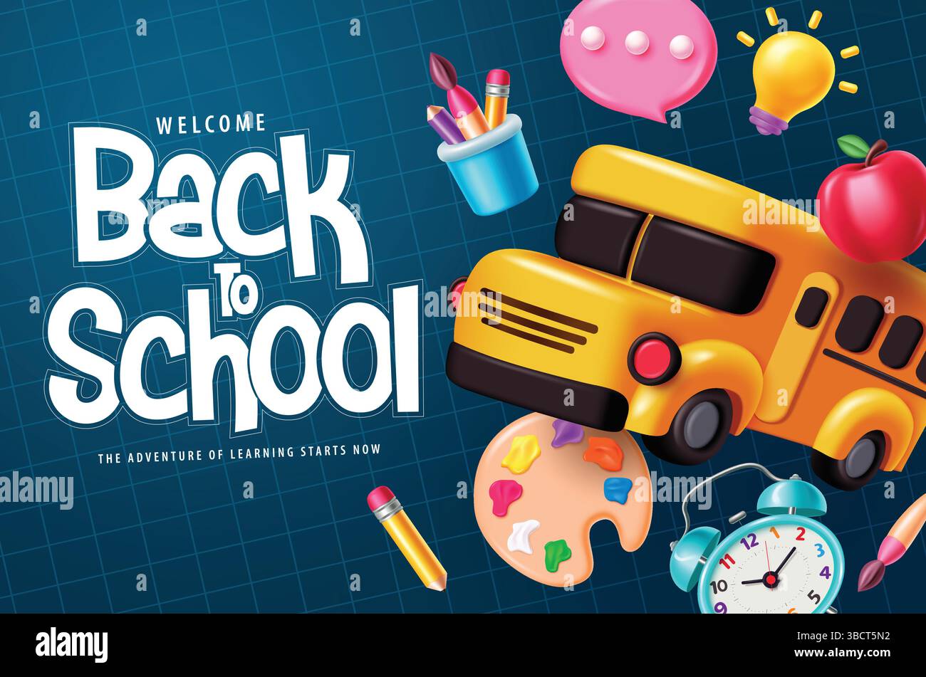 Back to school clipart design. Welcome back to school greeting text ...