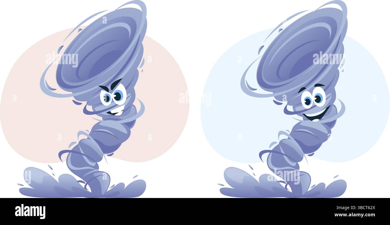 Fun and wicked cartoon character of tornado. Angry storm. Cyclone ...