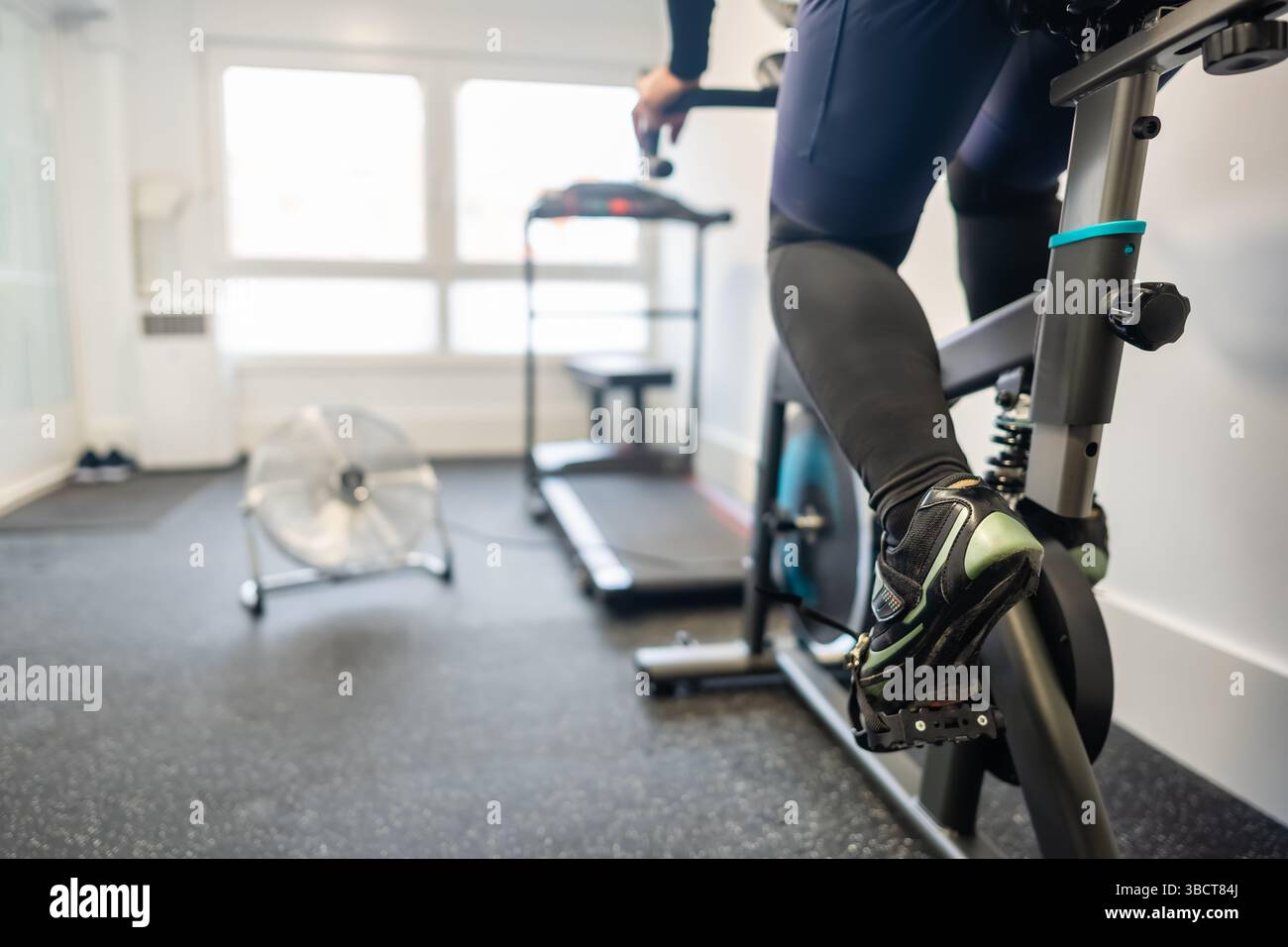 Home gym for bodybuilding with an exercise bike and treadmill Stock ...