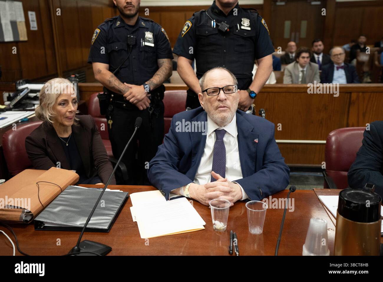 Harvey Weinstein attends his retrial in a Manhattan court, Wednesday ...