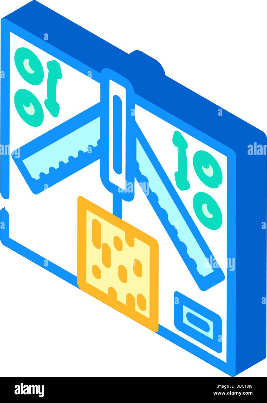 precision wood cutting framing isometric icon vector illustration Stock ...