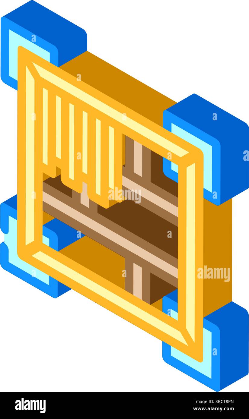 floor joists wood frame house isometric icon vector illustration Stock ...