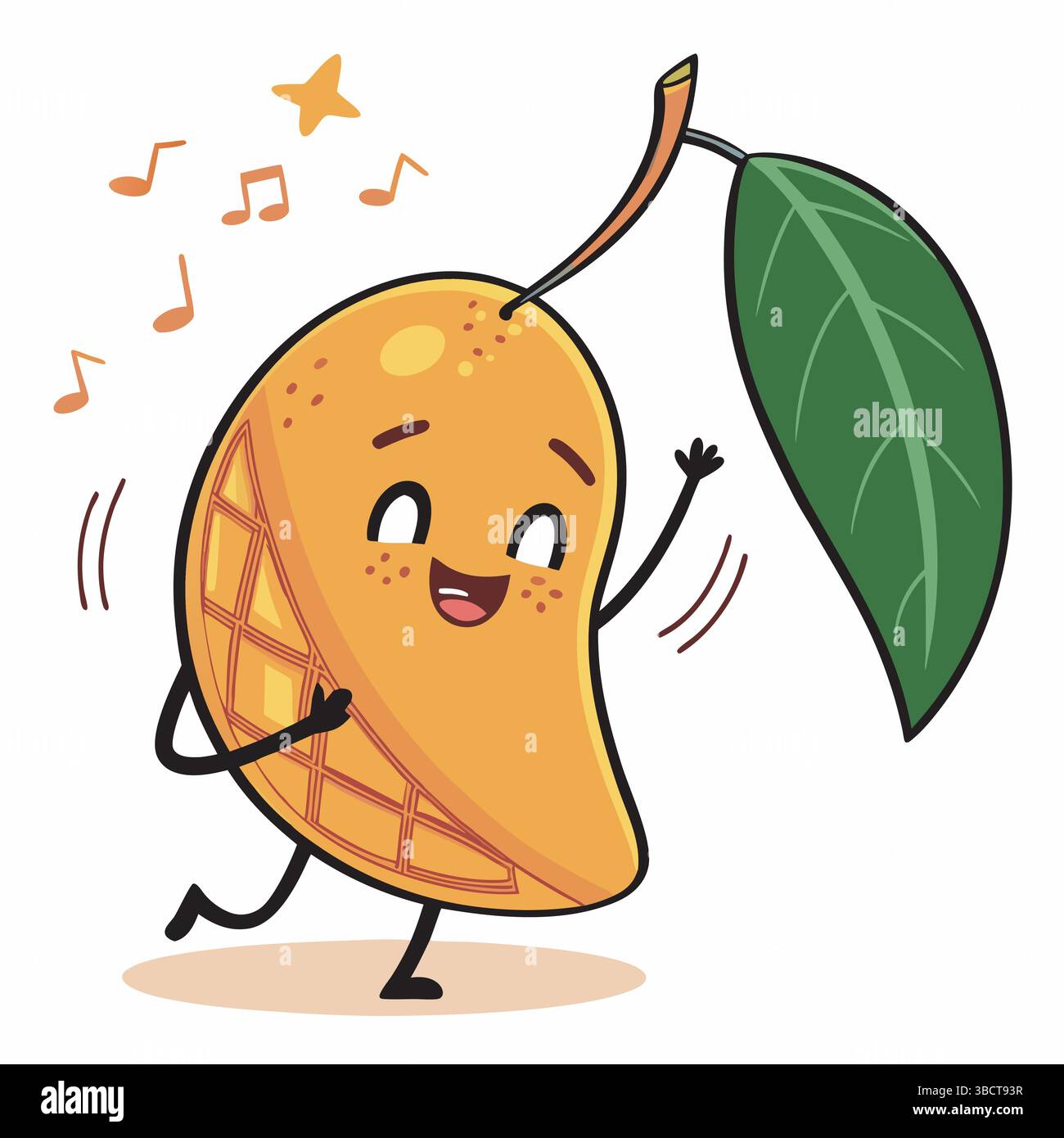 Funny Mango Cartoon Vector Illustration, Cute Tropical Fruit Character ...