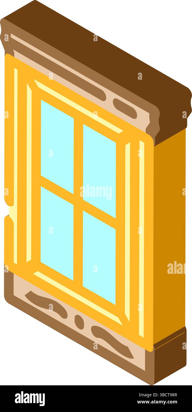window frames wood frame house isometric icon vector illustration Stock ...