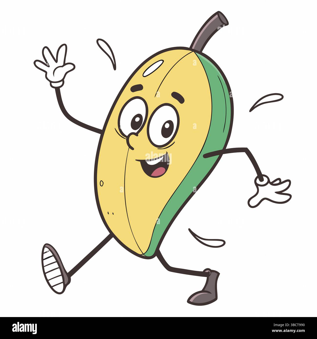 Funny Mango Cartoon Vector Illustration, Cute Tropical Fruit Character ...