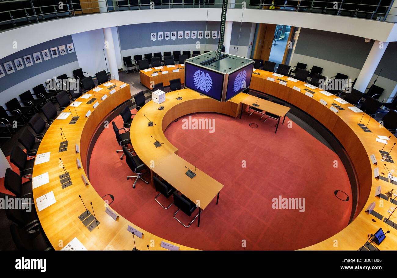 Berlin, Deutschland. 21st May, 2025. An empty meeting room in the Paul ...