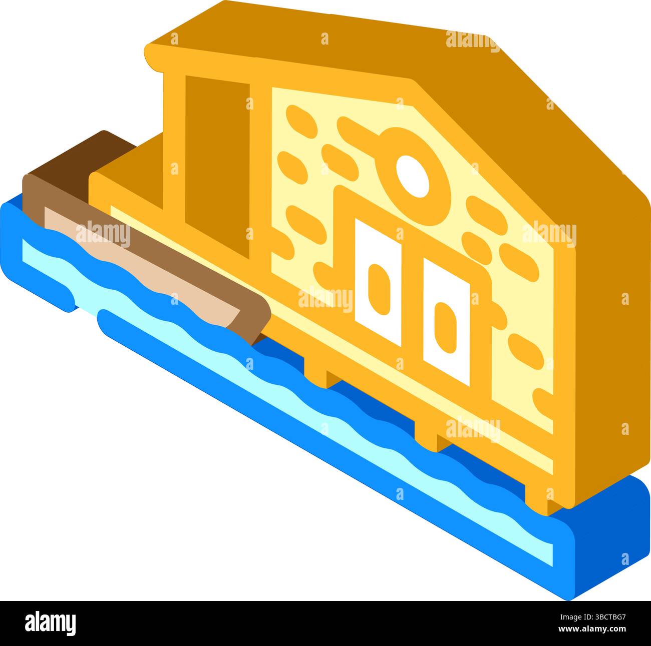 fishing cabin wooden isometric icon vector illustration Stock Vector ...