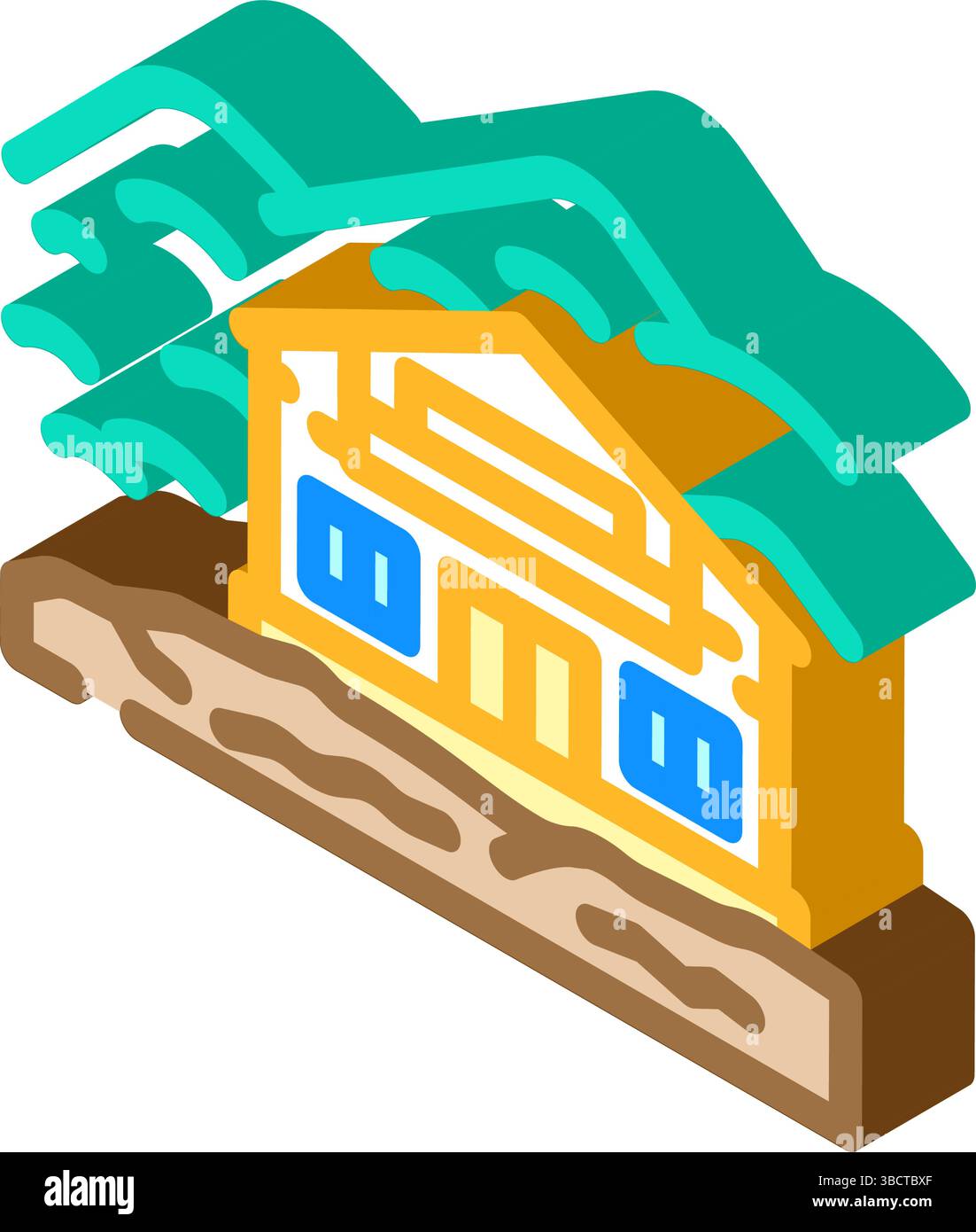 mountain cabin wooden isometric icon vector illustration Stock Vector ...