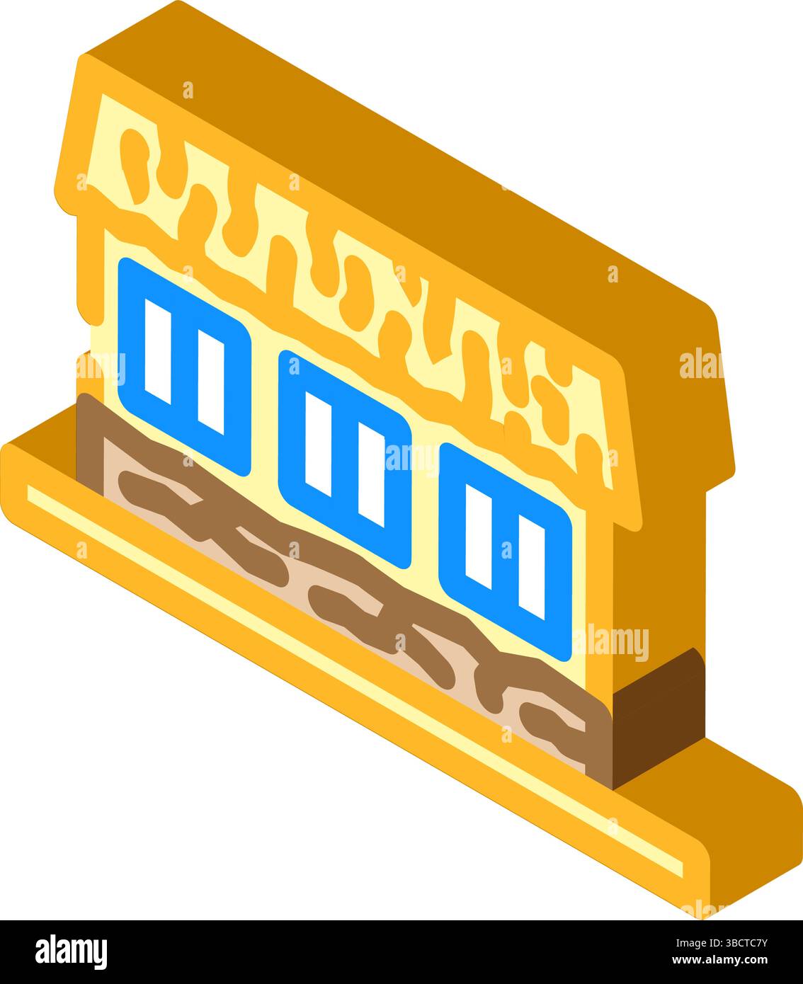 wood cabin thatched roof isometric icon vector illustration Stock ...