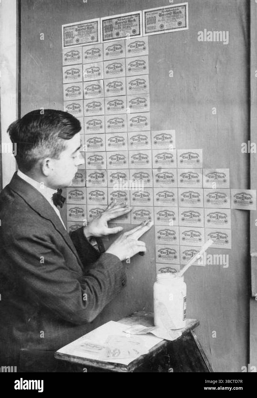 Someone using banknotes as wallpaper during the hyperinflation ...
