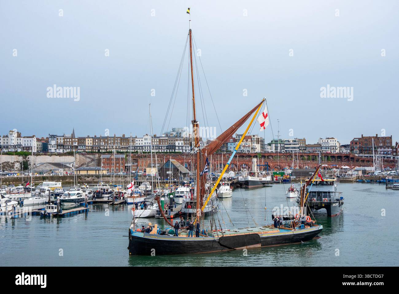 Ramsgate, UK. 21st May, 2025. The 133 years old sailing barge named ...