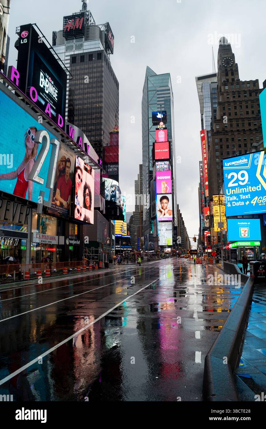 Photograph of Times Square without people on the street Stock Photo - Alamy