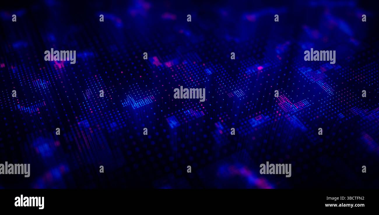Big Data clusters complex graph. Quantum computing patterns. Cyber ...