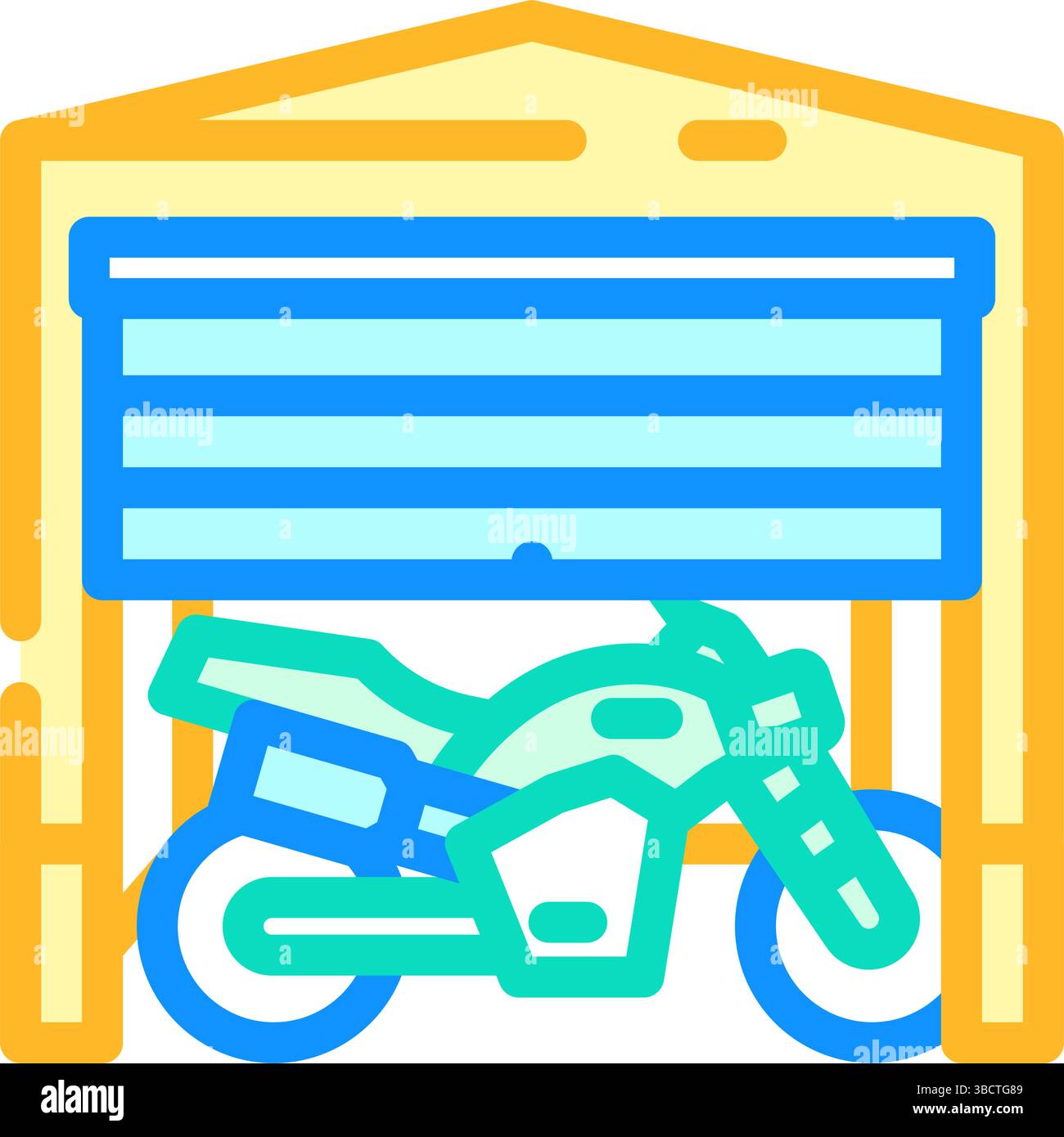 motorcycle garage color icon vector illustration Stock Vector Image ...