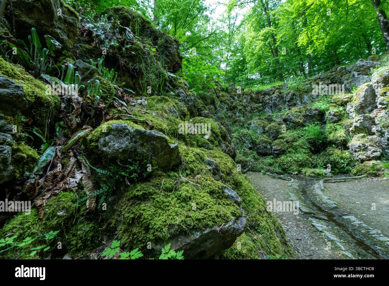 PRODUCTION - 21 May 2025, Bavaria, Rödental: The grotto in the park of ...