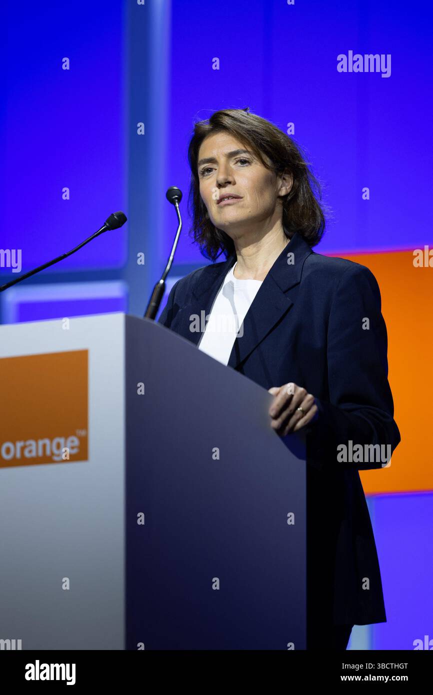 Paris, France. 21st May, 2025. Orange CEO Christel Heydemann during the ...