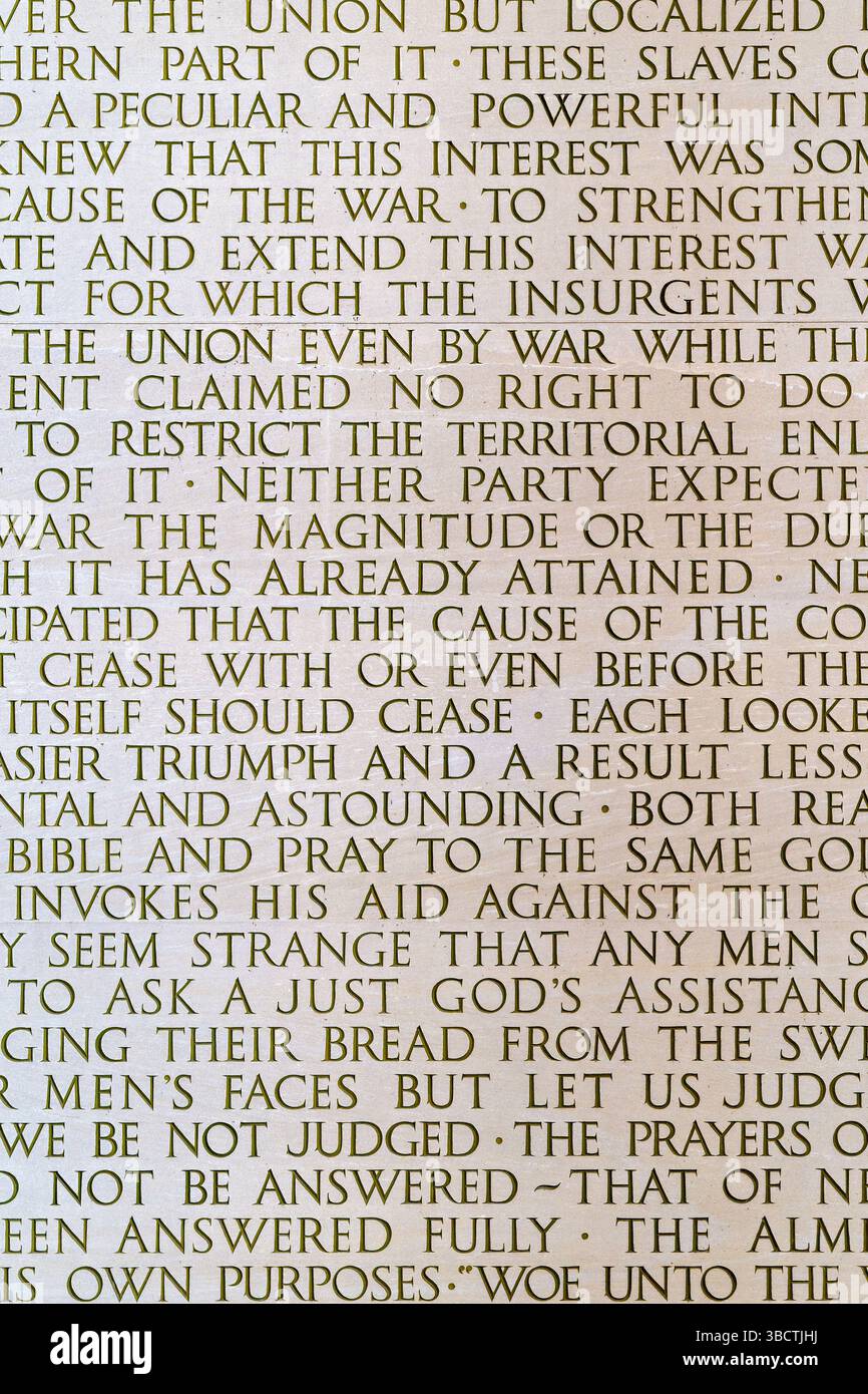 WASHINGTON DC — The northern wall of the Lincoln Memorial's main ...