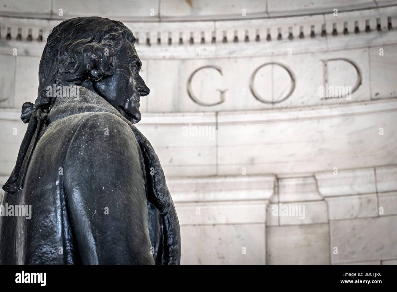 WASHINGTON DC — The bronze statue of Thomas Jefferson stands inside the ...