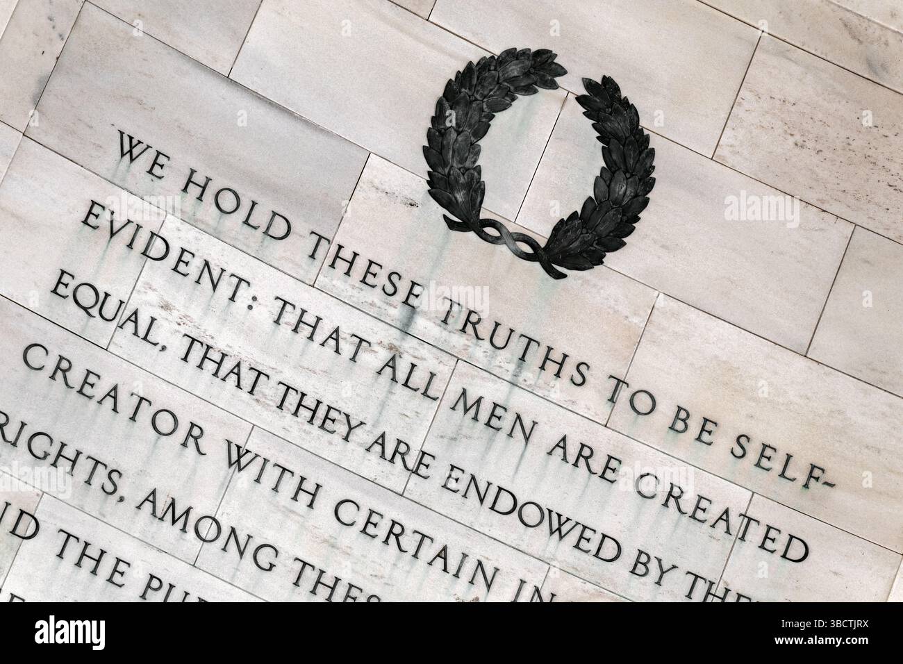 WASHINGTON, DC — The interior wall of the Jefferson Memorial displays ...