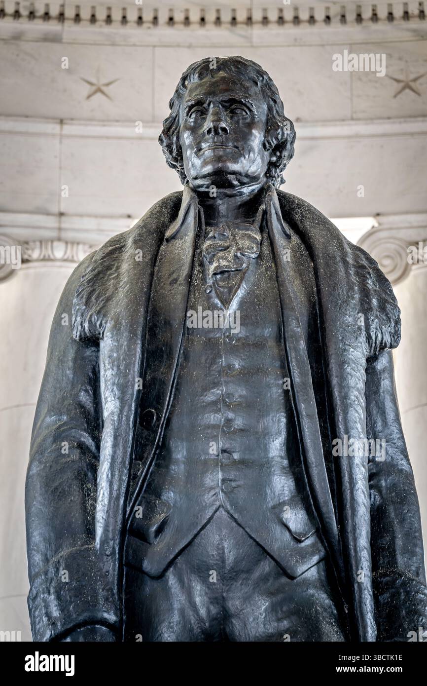 WASHINGTON DC — The bronze statue of Thomas Jefferson stands at the ...