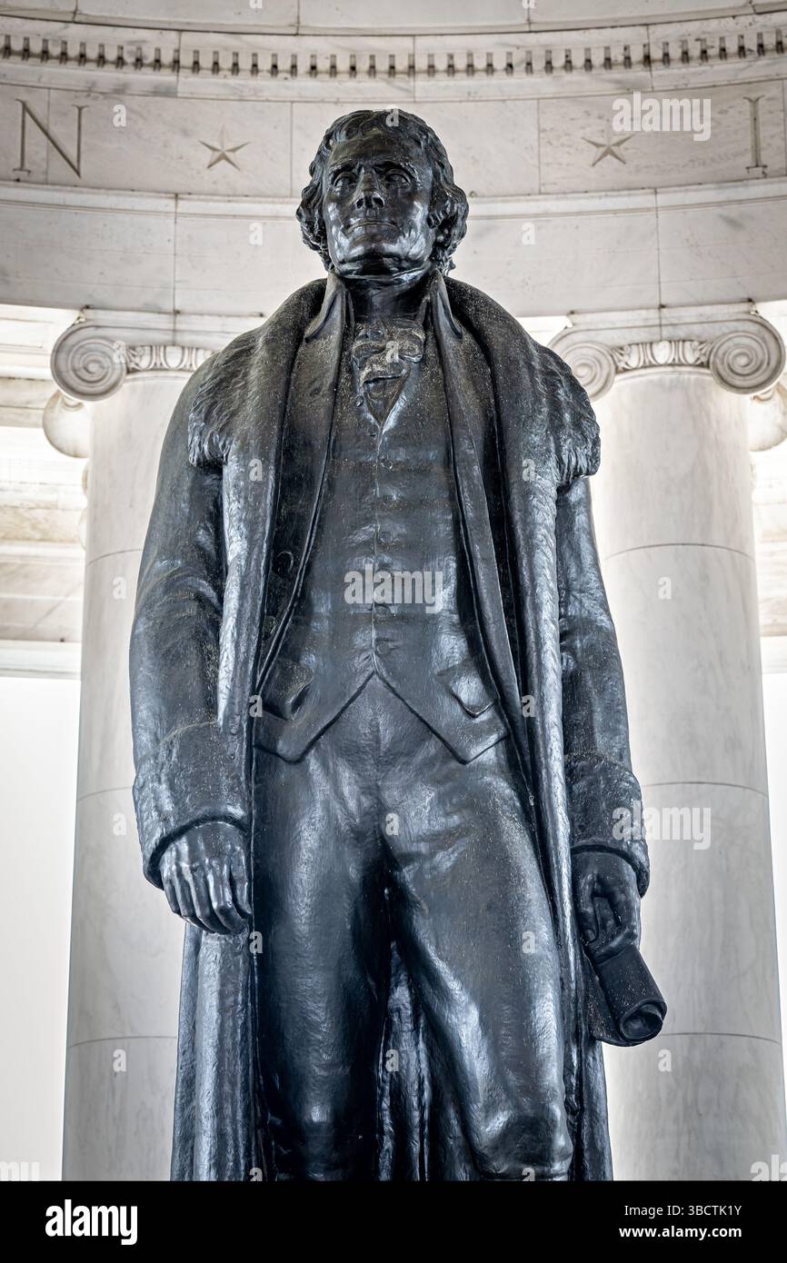 WASHINGTON DC — The bronze statue of Thomas Jefferson stands at the ...