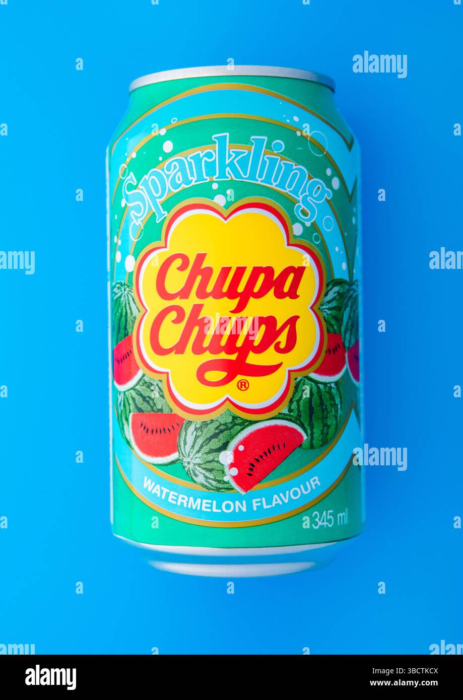 LONDON,UK - APRIL 25, 2025 : Watermelon flavor Sour Sparkling Chupa ...