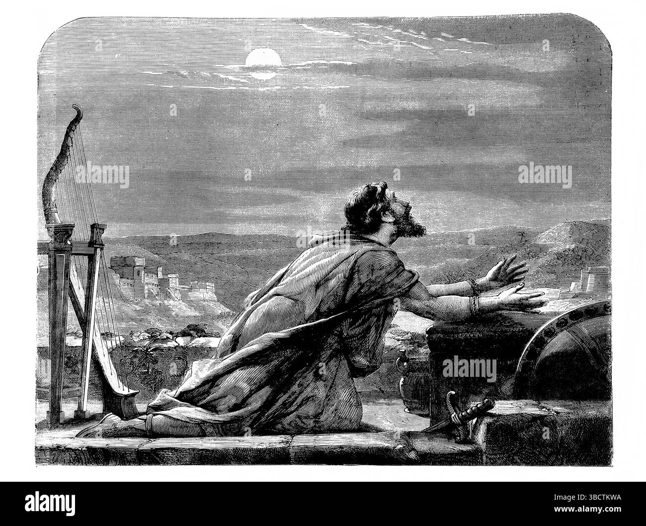 Illustration of David offering up prayer praise to God (Psalm) from ...