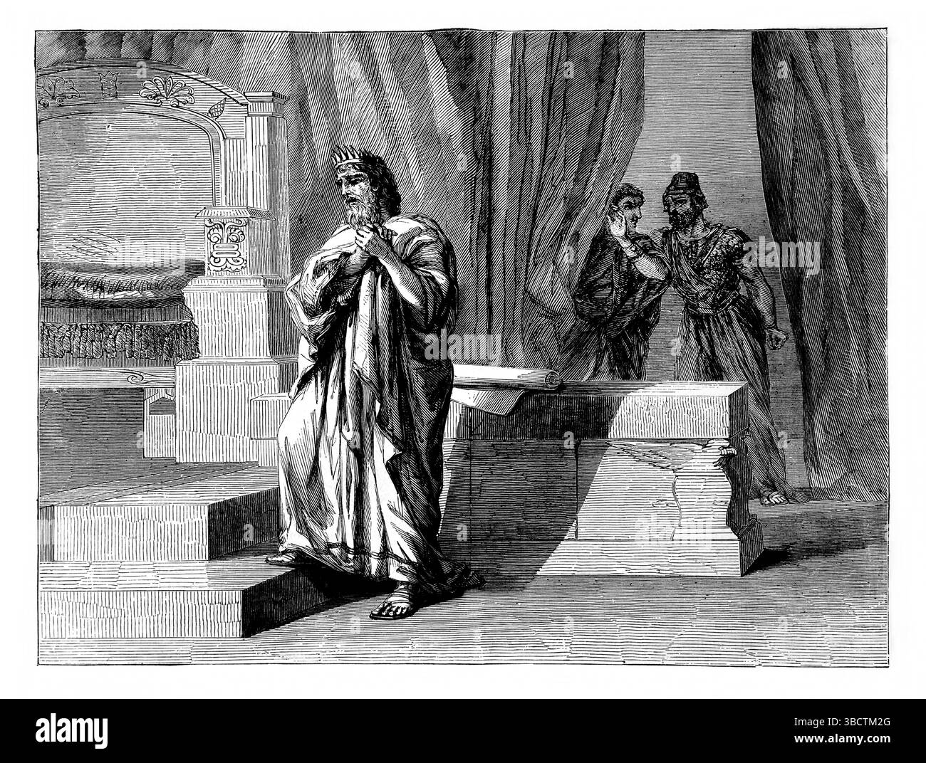 Illustration Psalm LV.4 " My Heart is Sore pained within me " King ...