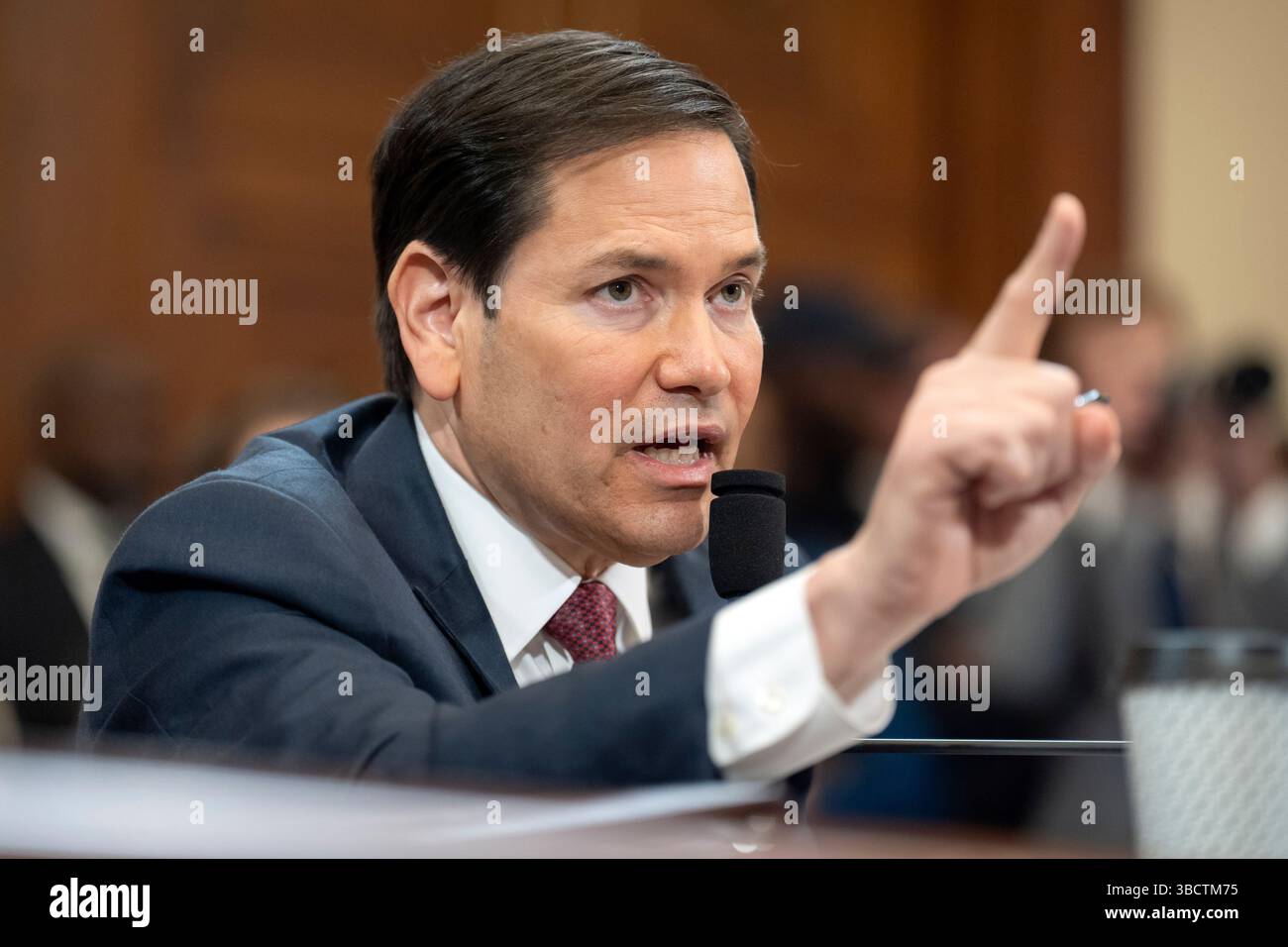 Secretary of State Marco Rubio speaks during a hearing of the House ...
