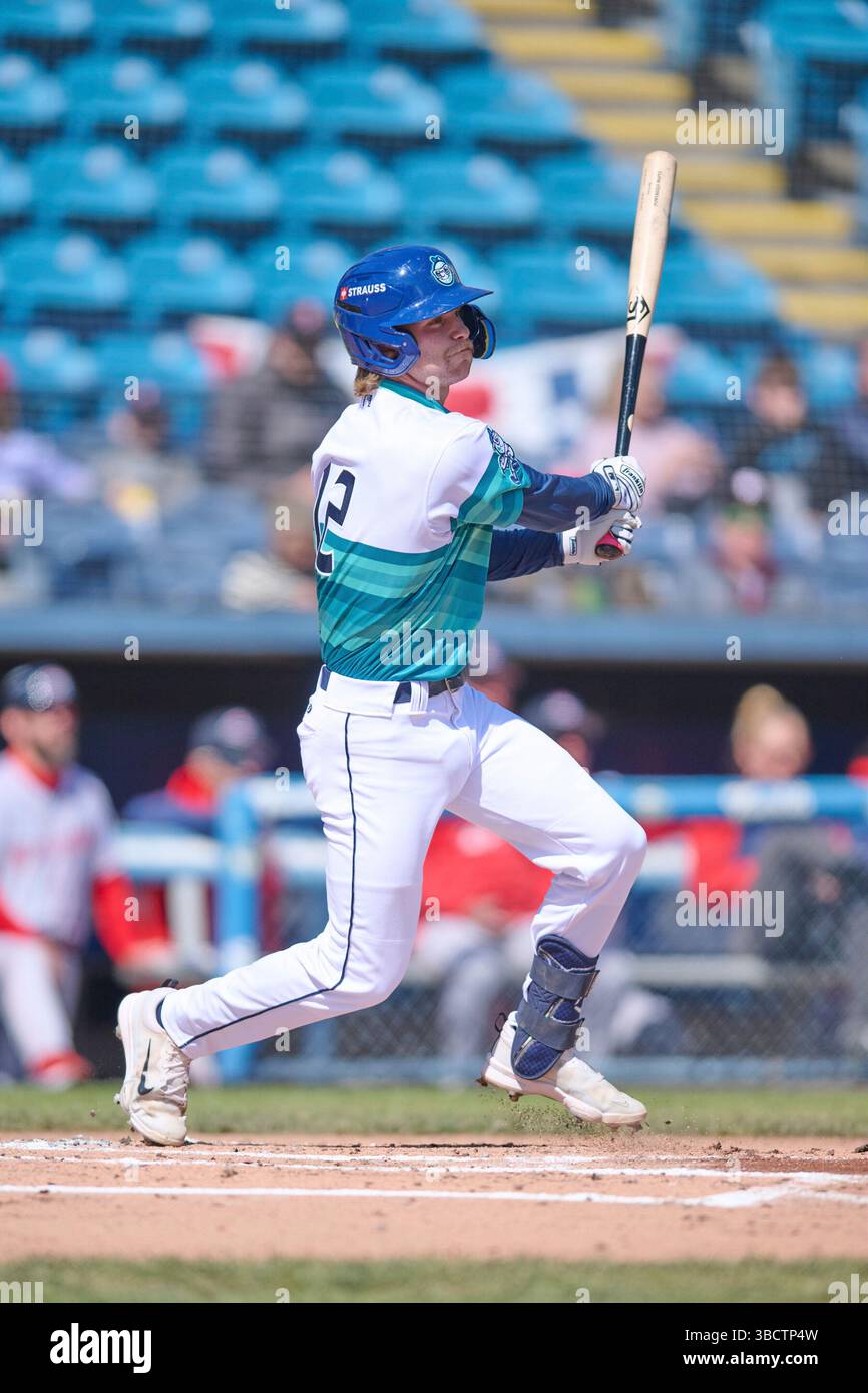 Asheville Tourists Walker Janek (12) swings at a pitch during the ...