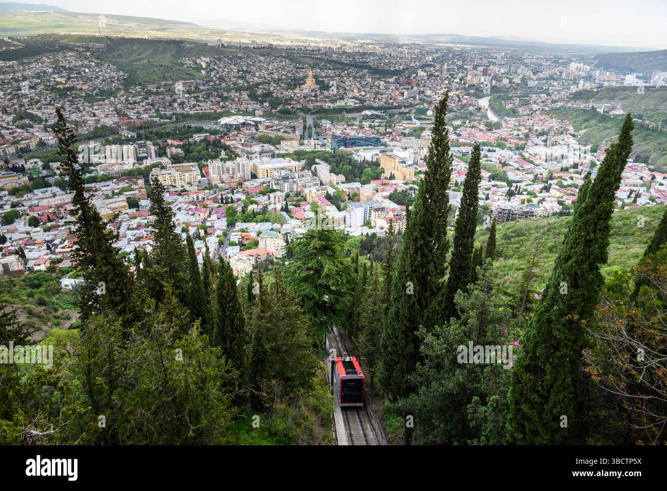 Funicular railway linking downtown Tbilisi with Mtatsminda Park ...