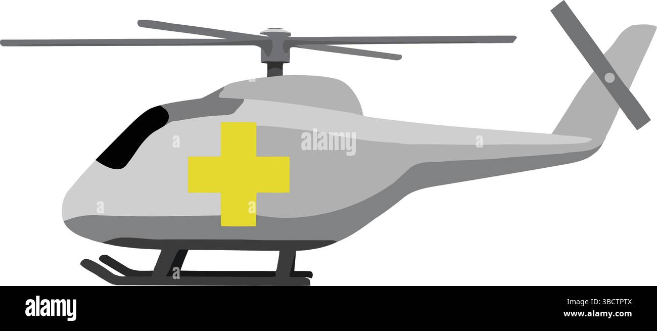A clear and professional vector illustration of a medical helicopter ...