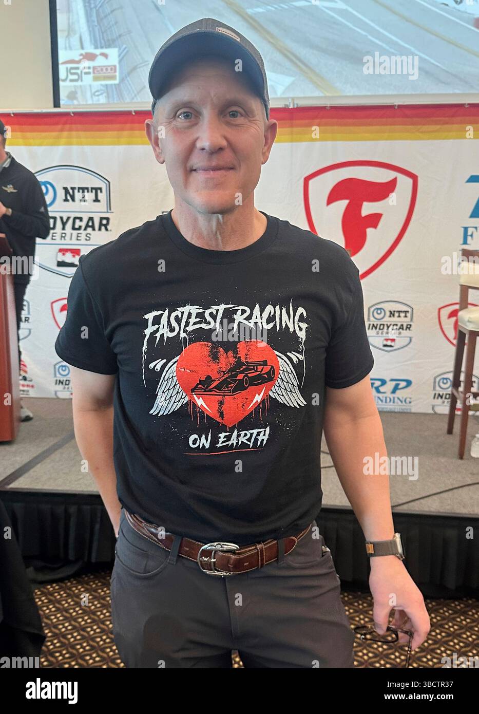FOX Sports CEO & Executive Producer Eric Shanks poses in a T-shirt he ...