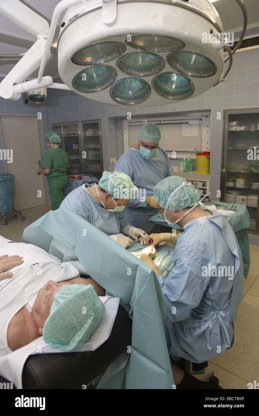 Vascular surgery, surgery on the hand with local anesthesia, operating ...