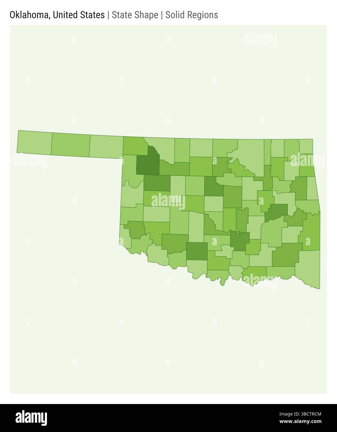 Oklahoma, United States. Simple vector map. State shape. Solid Regions ...