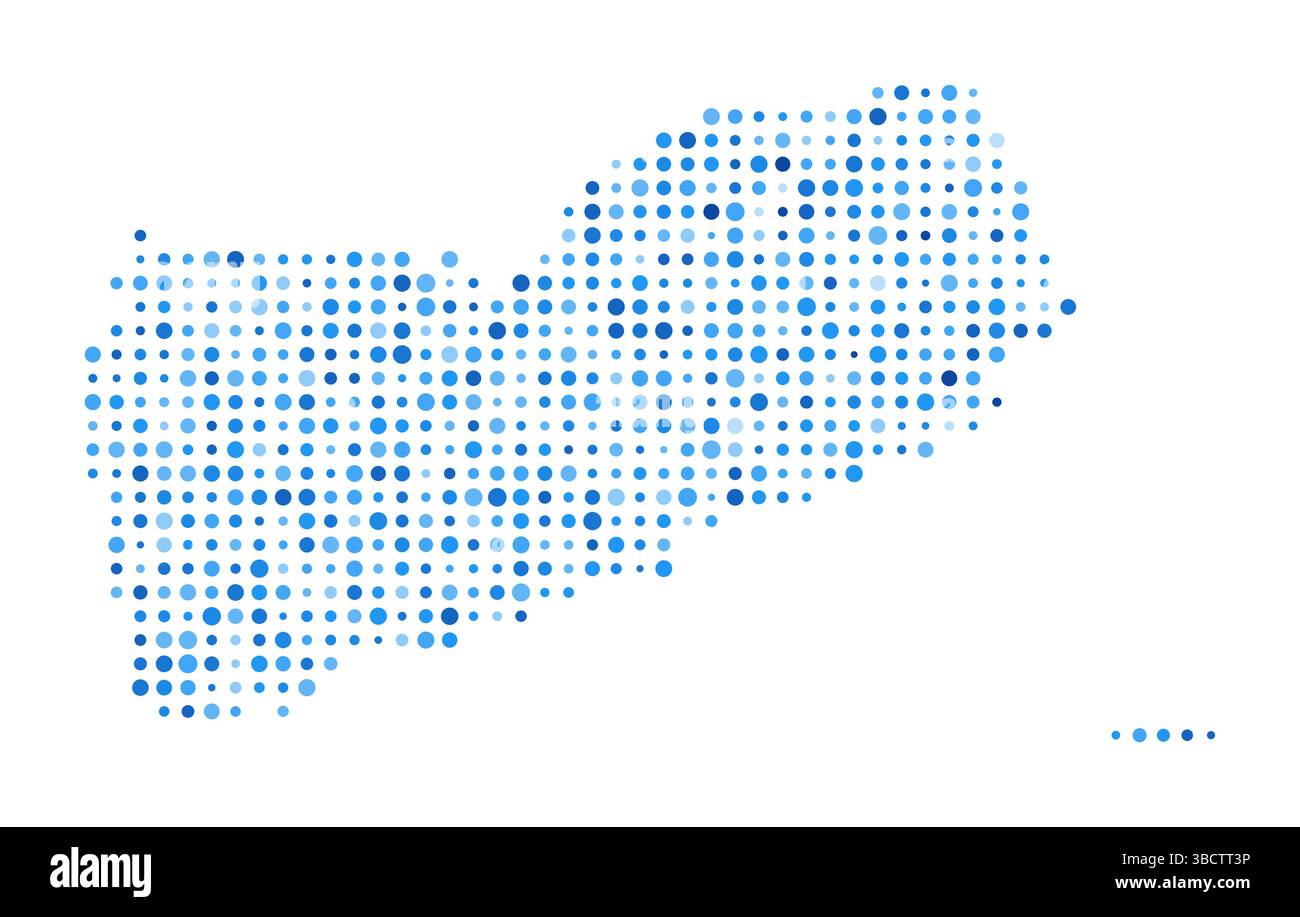 Yemen Dot Map. Country Digital Style Shape. Yemen vector image. Country ...