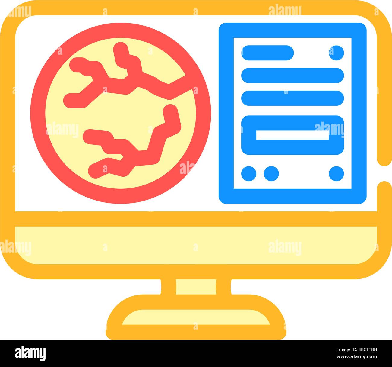 retina examination optometry vision color icon vector illustration ...