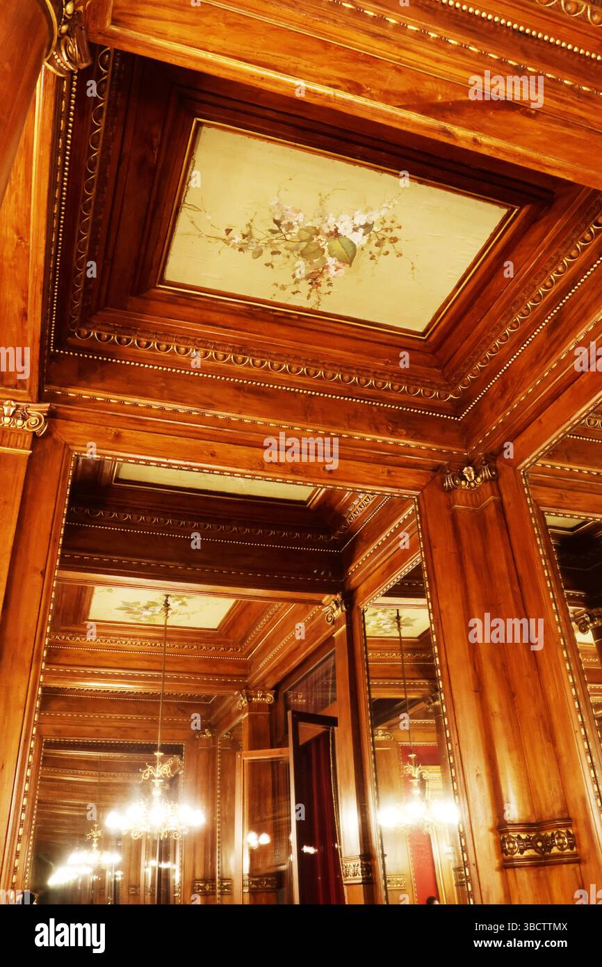The Hall of Mirrors in the Teatro Massimo opera house, Palermo, Sicily ...